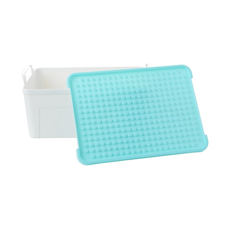 Bicolor Stackable Storage Box (L)(Blue+White) - Miniso Bolivia